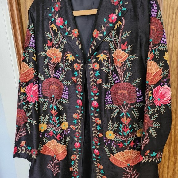 TravelSmith | Jackets & Coats | Silk Embroidered Jacket | Poshmark